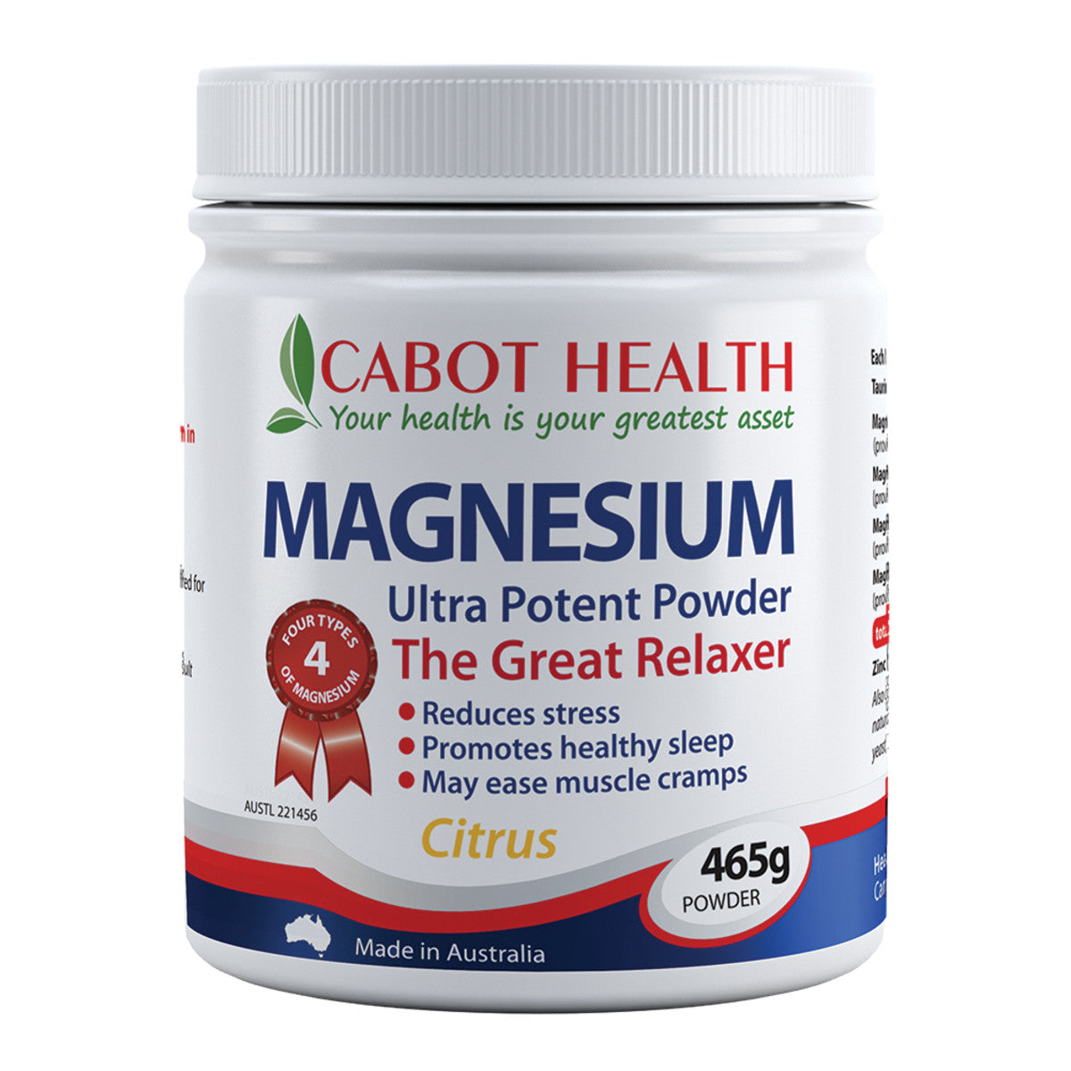 CABOT HEALTH Magnesium Ultra Potent Citrus Powder 465g