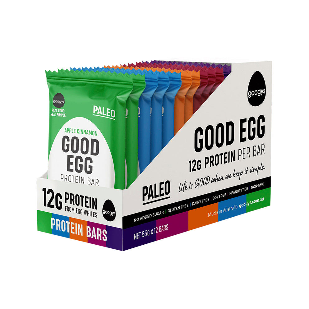 GOOGYS Good Fat Protein Bar 45g x 12 Display Mixed