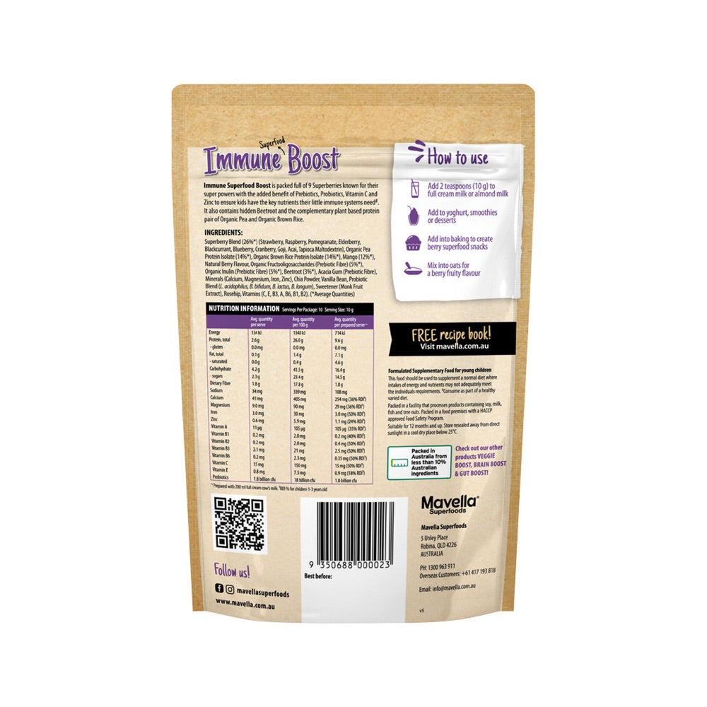 MAVELLA Superfoods Immune Superfood Smoothie Boost Berry 250g ...