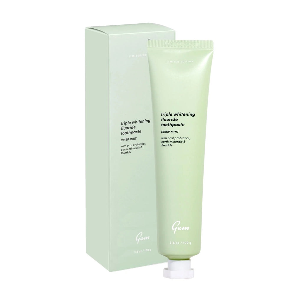 GEM Toothpaste Triple Whitening Fluoride Crisp Mint - 100g
